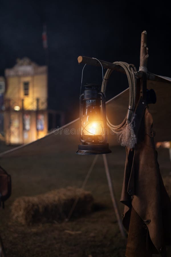 The Lantern in the Cowboy S Camp Stock Image - Image of cowboy ...