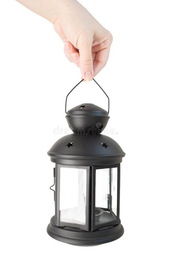 Lantern in Hand Isolated on White Stock Photo - Image of holder, muslim ...