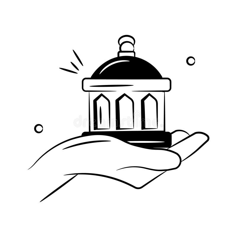 Lantern on Hand, a Portable Light Icon Stock Vector - Illustration of ...