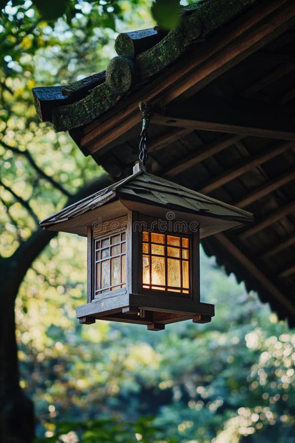 Lantern Hanging from a Wooden Structure Stock Image - Image of lantern ...