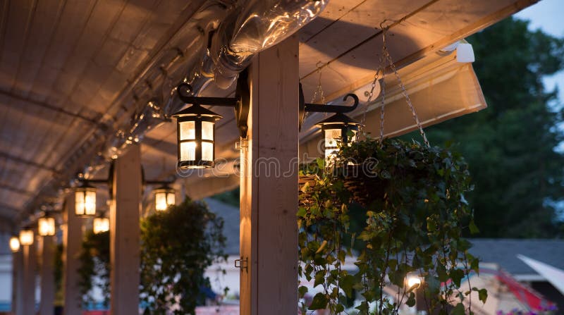 Lantern, Lamp, Decoration Exterior in Cafe Stock Photo - Image of ...