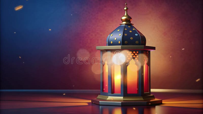 Lantern Lamp with the Shape of a Mosque Dome and Blurry Light Stock ...