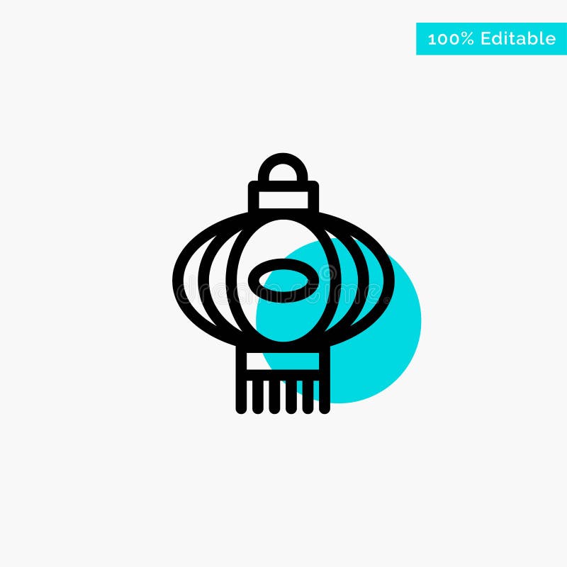 Lantern, Light, China, Chinese Turquoise Highlight Circle Point Vector ...