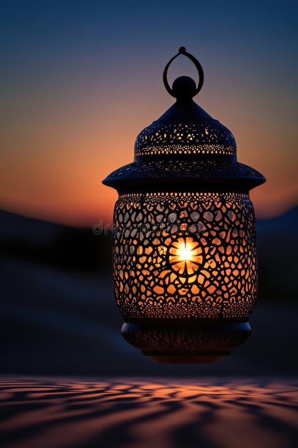 Lantern with a Light Shining through it is Suspended in the Air Stock ...