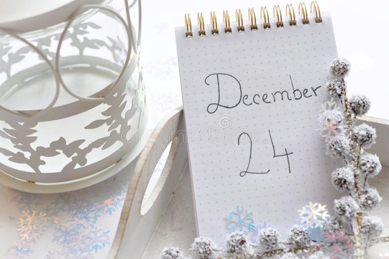 Lantern Next To December 24 Write in Calendar Stock Illustration ...