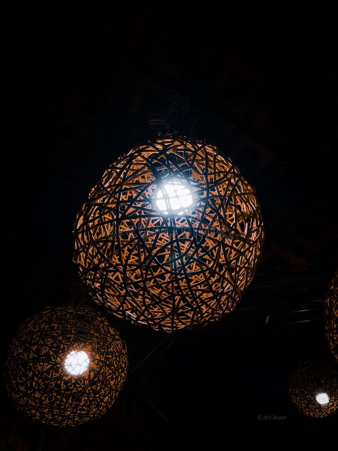 Lantern in One of the Typical Restaurants of West Java, Indonesia Stock ...