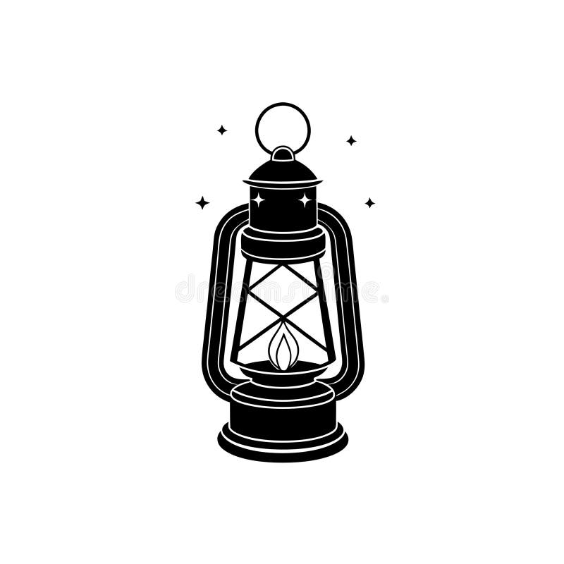 Lantern Outline, Vector or Black & White on Canvas Stock Vector ...