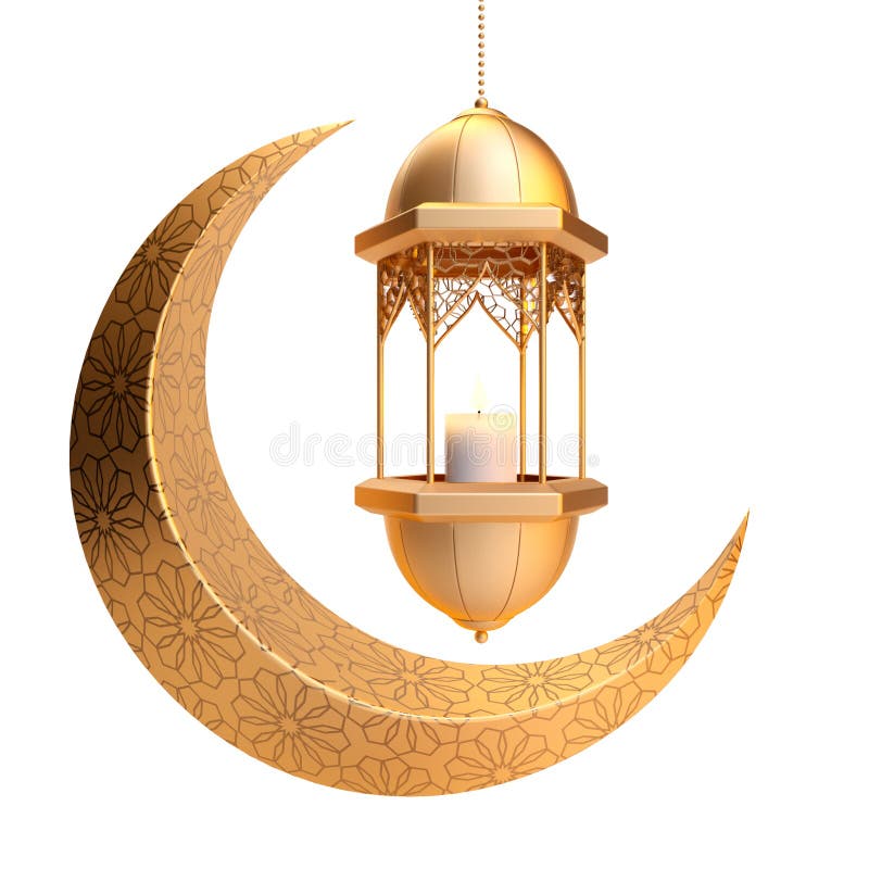 Lantern Ramadan Lamp Concept with Moon Stock Illustration ...