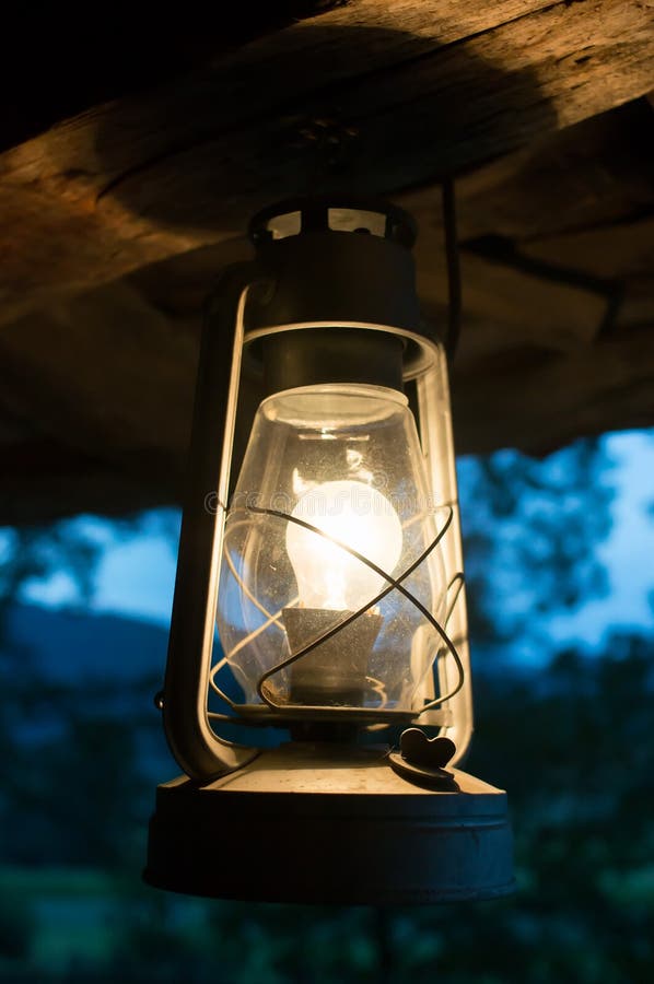 Lantern stock photo. Image of lighting, dusk, glass, board - 49129078