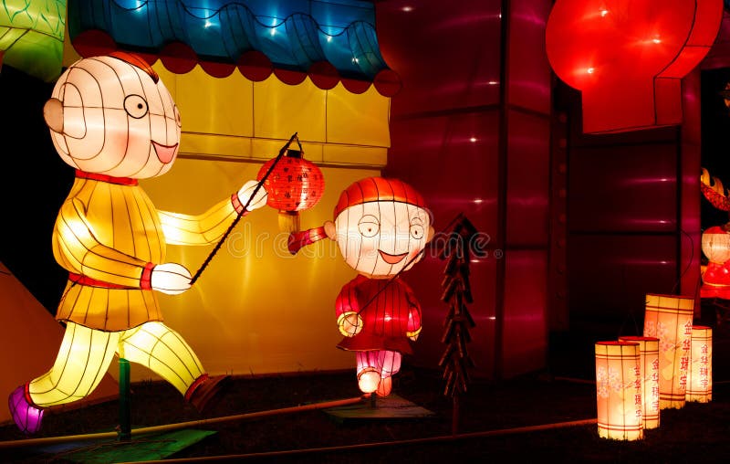 Lantern Show stock image. Image of color, festival, nightview - 3581783
