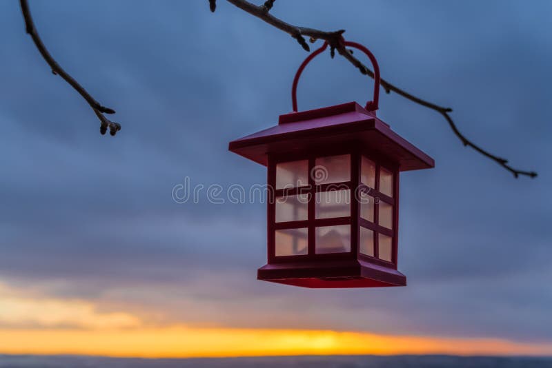 Lantern in the sunset stock photo. Image of nature, retro - 51479840