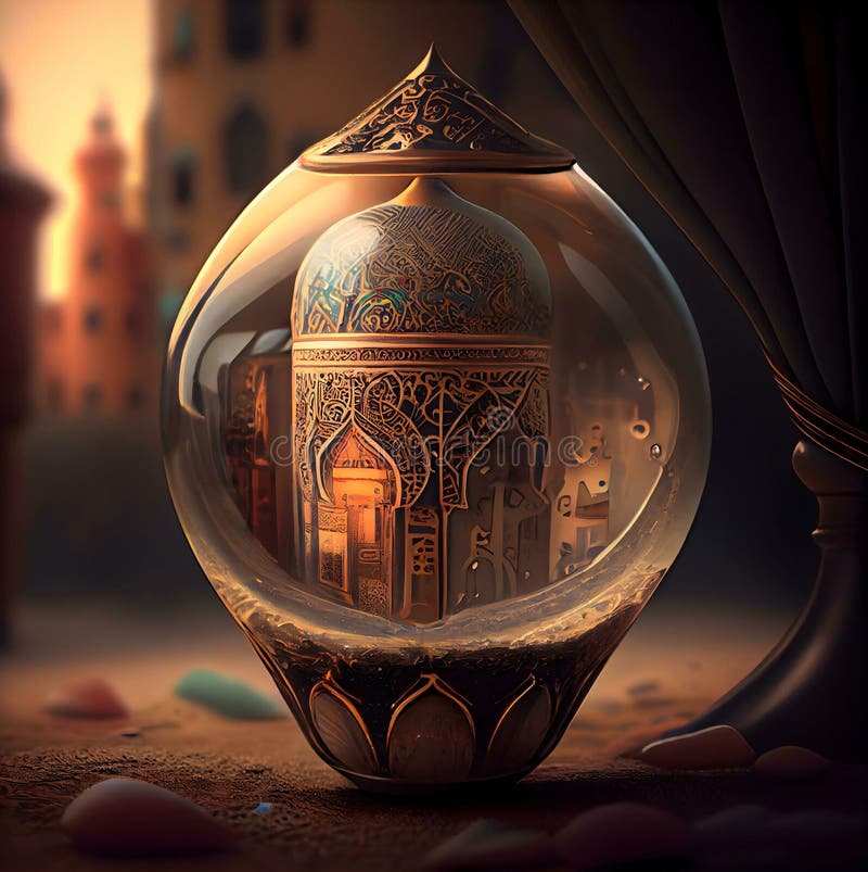 Lantern in the Temple Pot Lantern Stock Illustration - Illustration of ...