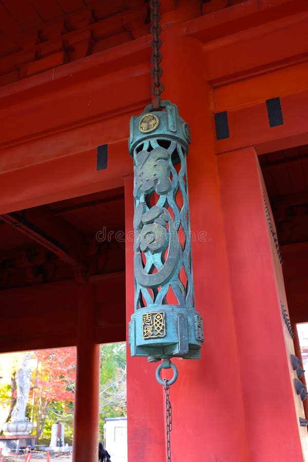 Lantern on a Traditional Red Temple Gate Structure, Tokyo Dec 5 2024 ...