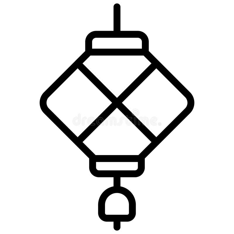 Lantern vector outline stock vector. Illustration of lantern - 260164607