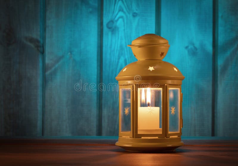 Lantern on a Wooden Table in an Old Rustic Barn Stock Photo - Image of ...