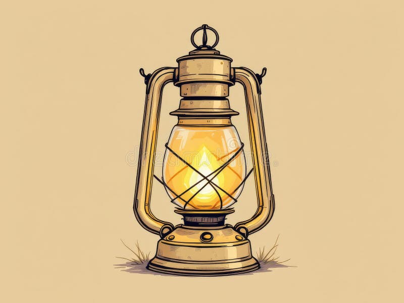 Lantern with a Yellow Flame is Lit Stock Photo - Image of glass, fire ...