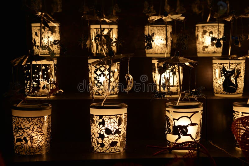 Lantern on Christmas Market Stock Image - Image of december, santa ...