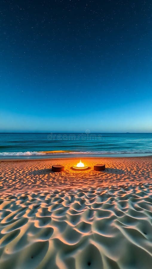 Lanterns Lighting a Beach at Sunset Stock Image - Image of lantern ...