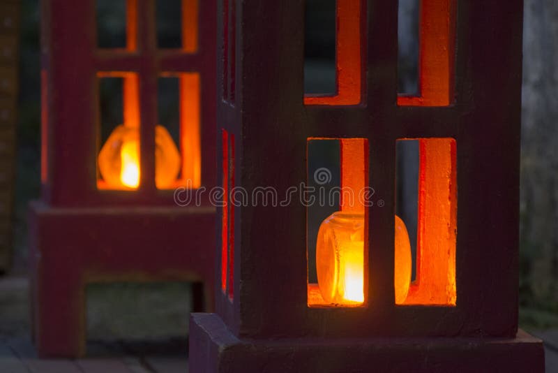 Lanterns are Lit in a Buddhist Temple. Traditional Tools for Street ...