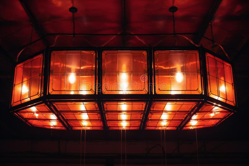 Lanterns in a Restaurant, Vintage Style, Selective Focus Stock ...