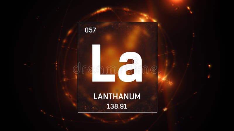 Lanthanum As Element 57 of the Periodic Table 3D Illustration on Orange ...