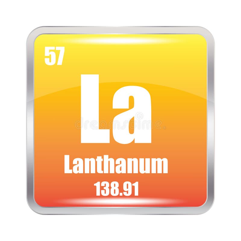 Lanthanum Icon. La Chemical Element. Atomic Number 57. Mass 138.91 ...