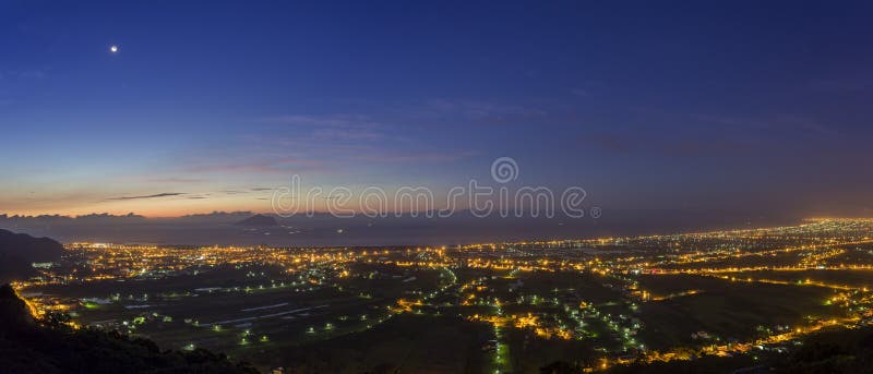 Lanyang Plain and Gueishan Island at Ilan, Taiwan Stock Image - Image ...
