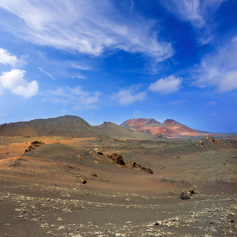 Lanzarote Timanfaya Fire Mountains Volcanic Lava Stock Image - Image of ...