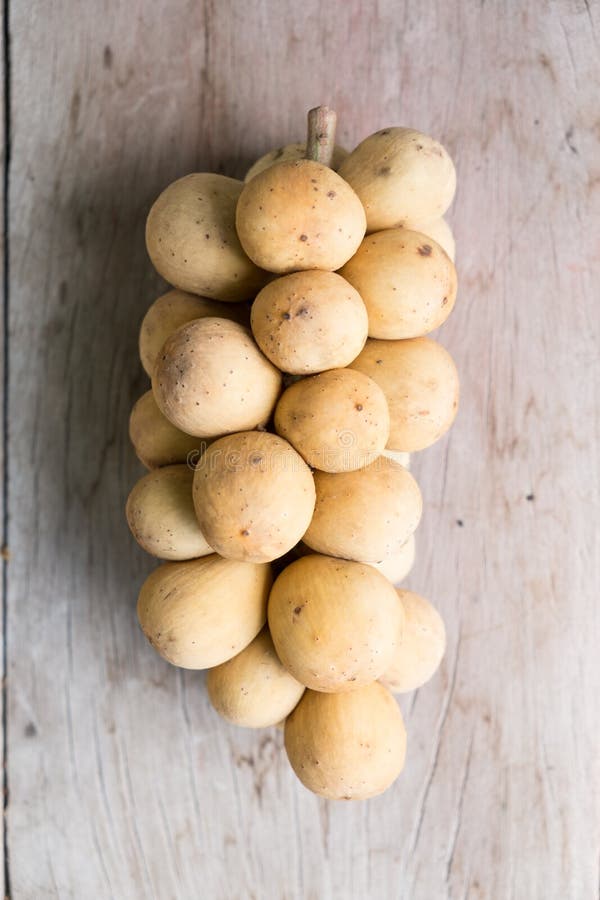 Lanzones Fruit (Longkong) on Wooden Table Stock Photo - Image of health ...