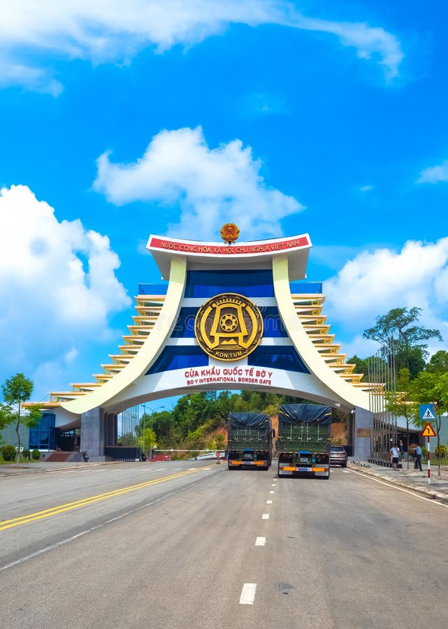 Lao Bao, Vietnam - January 01, 2016 Checkpoint on the Border between ...