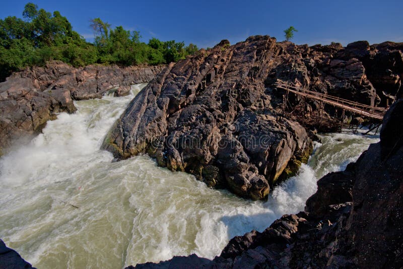 Lao great water fall stock image. Image of green, waterfall - 22533841