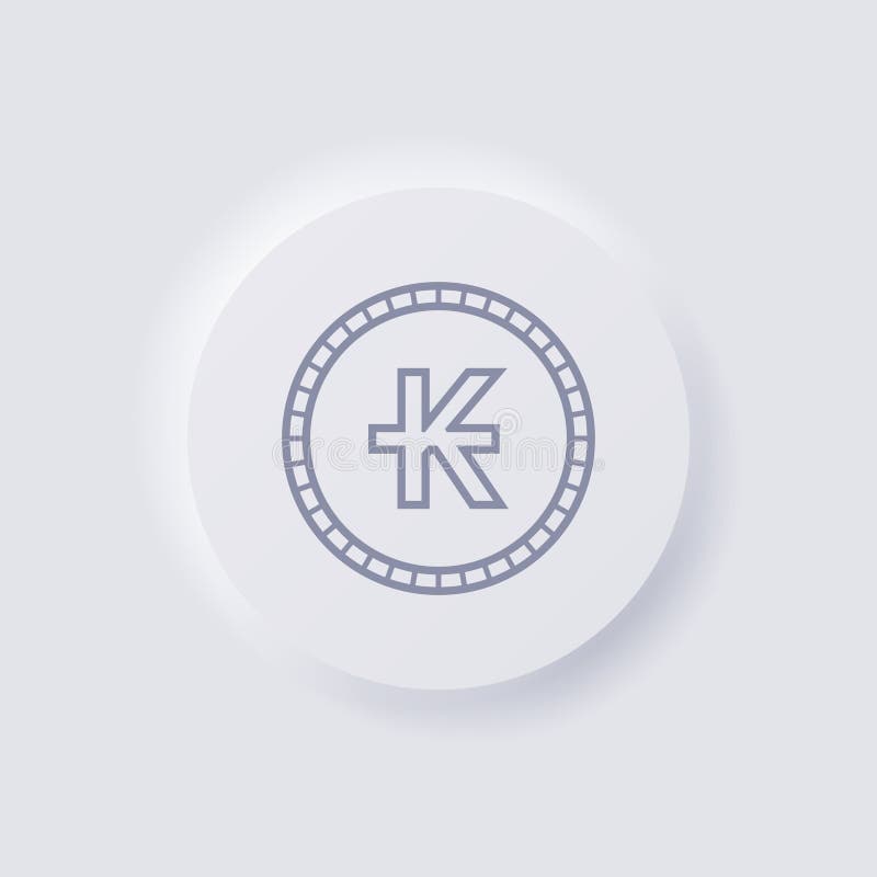 Lao Kip Currency Symbol Coin Icon, White Neumorphism Soft UI Design ...