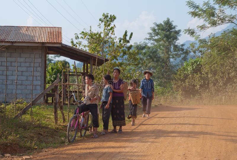 On a Rural Road. Vang Vieng. Laos Editorial Photo - Image of land ...