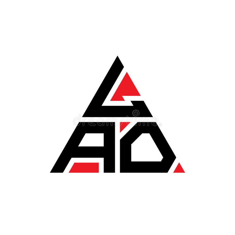 LAO Triangle Letter Logo Design with Triangle Shape. LAO Triangle Logo ...