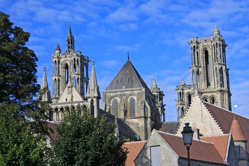 Laon, France stock image. Image of spire, church, walls - 80902379