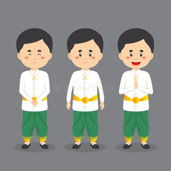 Laos Character with Various Expression Stock Vector - Illustration of ...