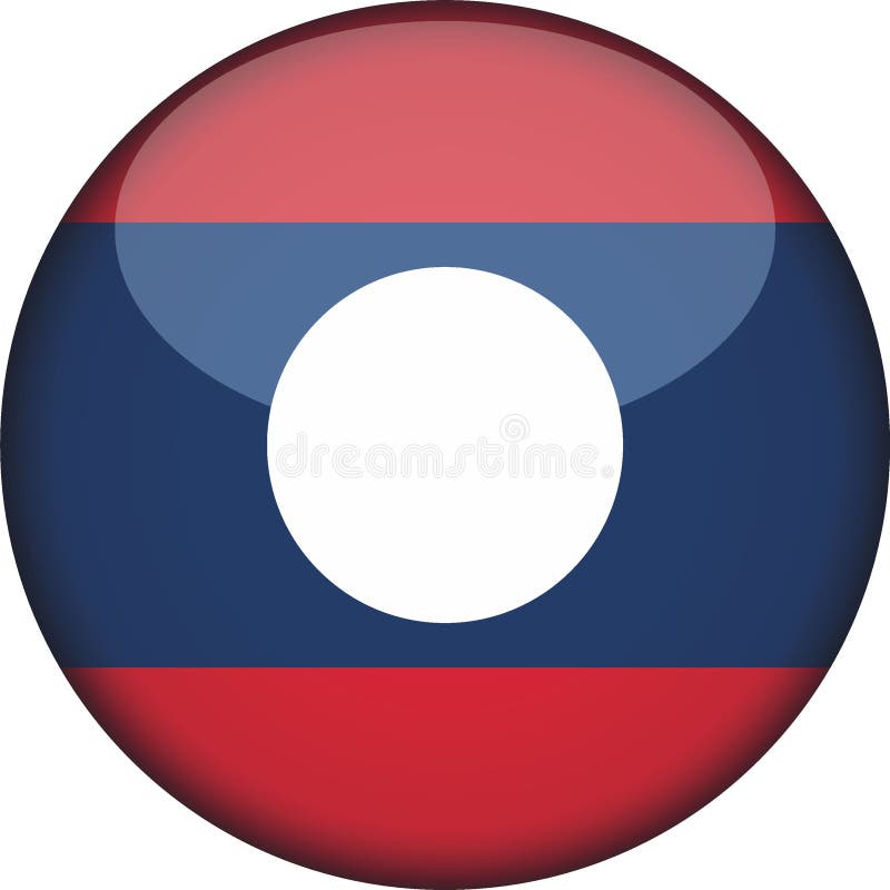 Laos Flag 3d Round Style Vector Stock Vector - Illustration of ...