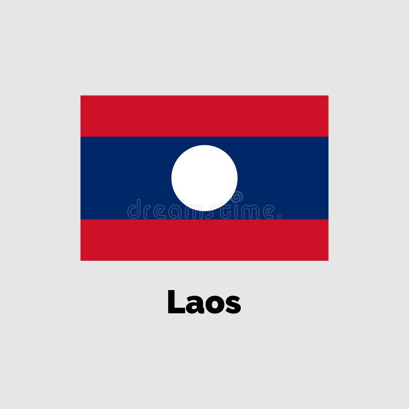 Laos Flag Design Vector Illustration Stock Vector - Illustration of ...