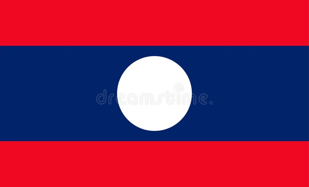 Laos Flag Design Vector stock vector. Illustration of state - 266330914