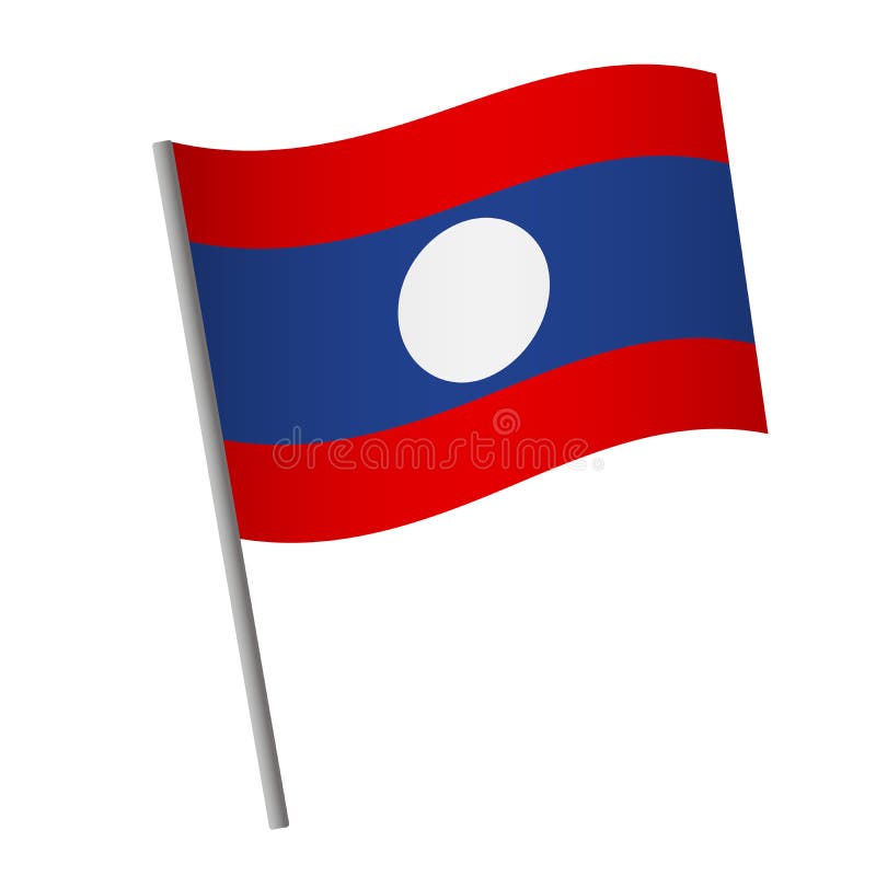 Laos flag icon stock illustration. Illustration of vector - 136486663