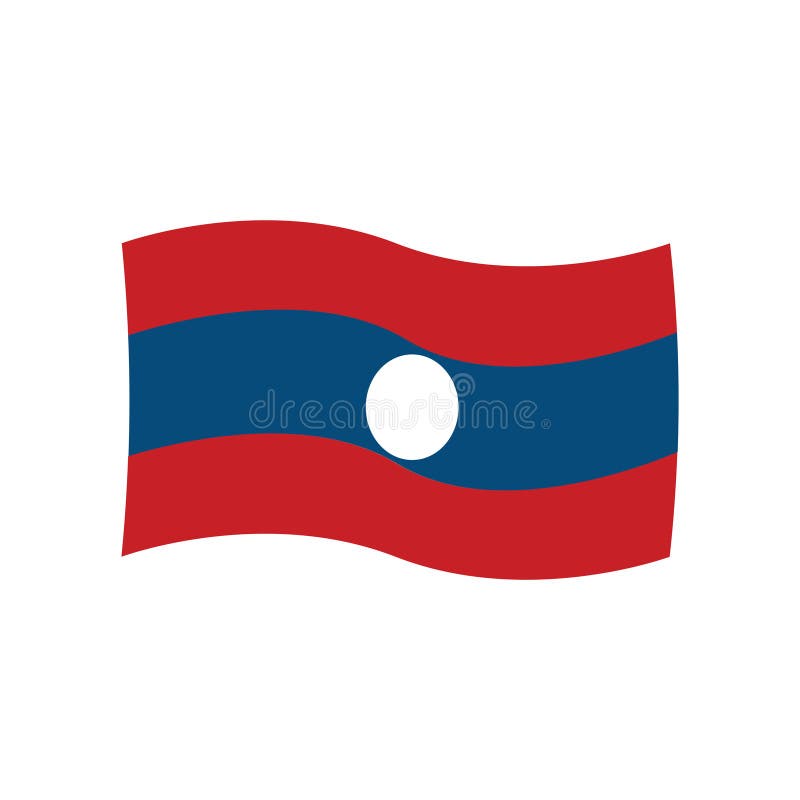 Laos Flag Icon Vector Template Stock Vector - Illustration of ...