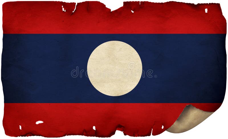 Laos Flag on Old Paper stock image. Image of aged, destination - 168952595