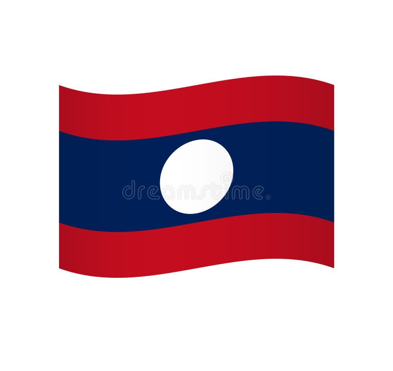 Wavy vector flag of Laos stock vector. Illustration of isolated - 276277632