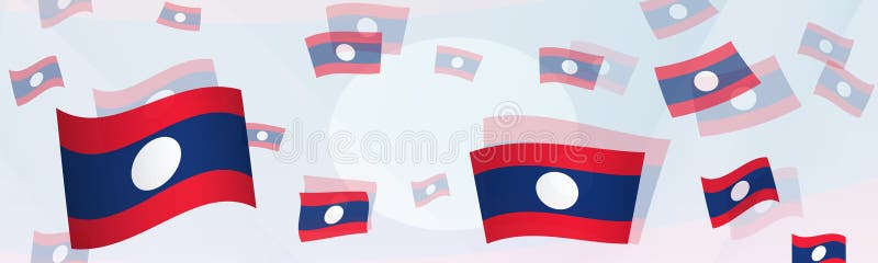 Laos Flag-themed Abstract Design on a Banner. Abstract Background ...