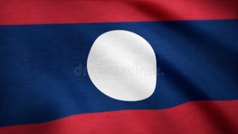 Laos Flag Waving at Wind. Flag of Laos Animation Stock Image - Image of ...