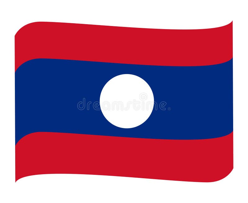 Laos Flag National Asia Emblem Ribbon Icon Vector Stock Illustration ...