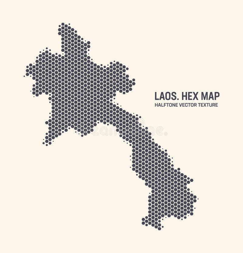 Laos Map Vector Hexagonal Half Tone Pattern Isolated on Light ...
