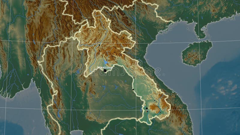 Laos - Relief. Composition, Borders Stock Illustration - Illustration ...