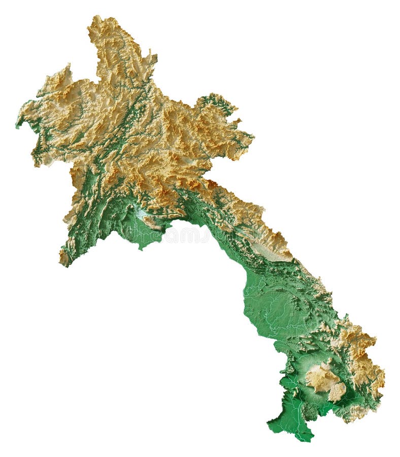 Laos relief map stock illustration. Illustration of physical - 282300060