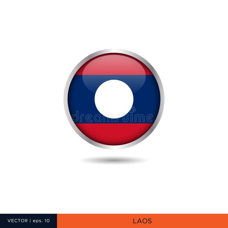 Laos Round Flag Vector Design. Stock Vector - Illustration of concept ...